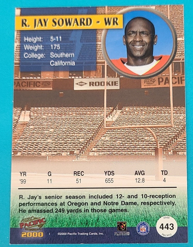 2000 Pacific RC #443 R.Jay Soward USC Trojans FOOTBALL Card j | eBay