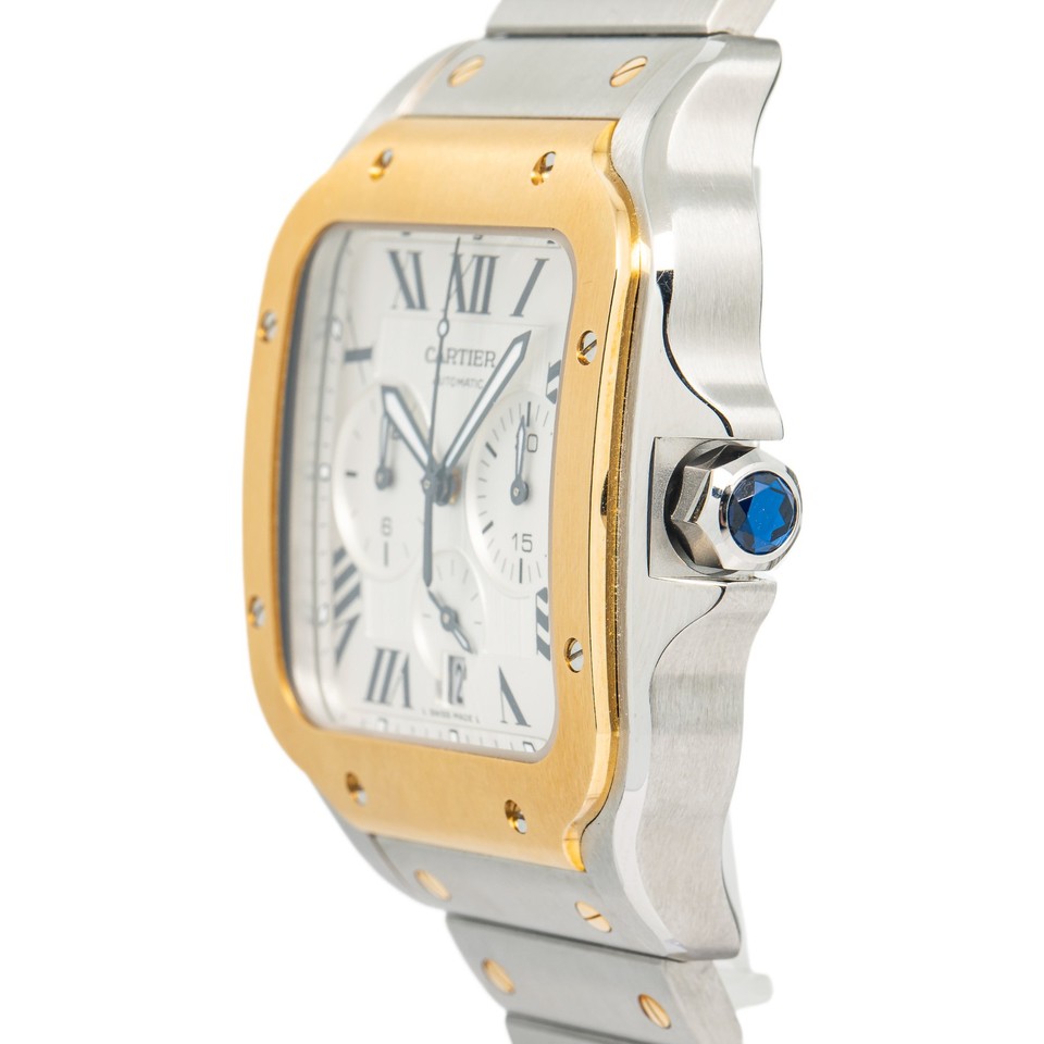 Cartier Santos Chronograph 4183 W2SA0008 NEW 2022 Box/Card 18K YG Two ...