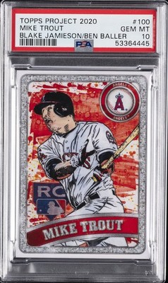 2020 TOPPS PROJECT 2020 #100 BEN BALLER/BLAKE JAMIESON/MIKE TROUT PSA ...