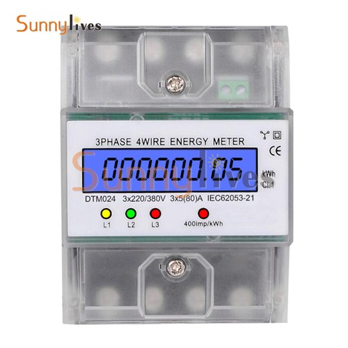 AC 3X220/380V 3X5(80)A 3 Phase Electric KWh Power Meter Electricity ...