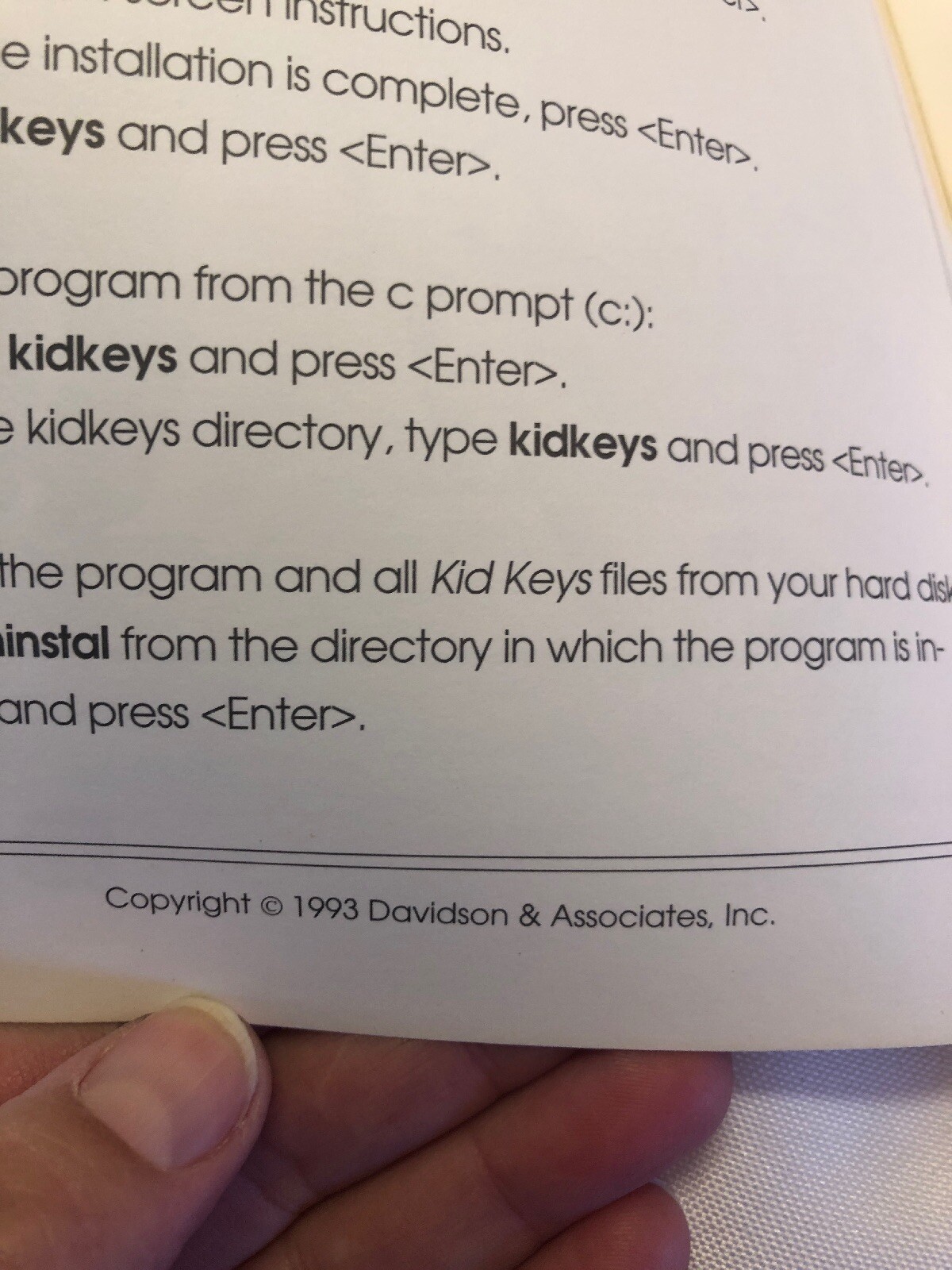 '93 Davidson's Key Kids The Magical Typing Tutor *User Guide Only* Z3 ...