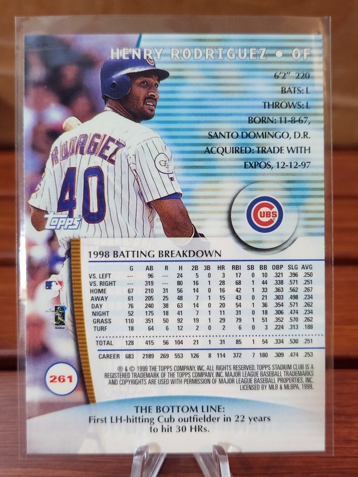 1999 Topps Stadium Club Baseball Henry Rodriguez - Chicago Cubs - Base ...