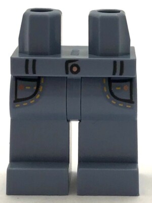 Lego New Sand Blue Minifigure Pants Legs w/ Black Pockets Outline Part ...