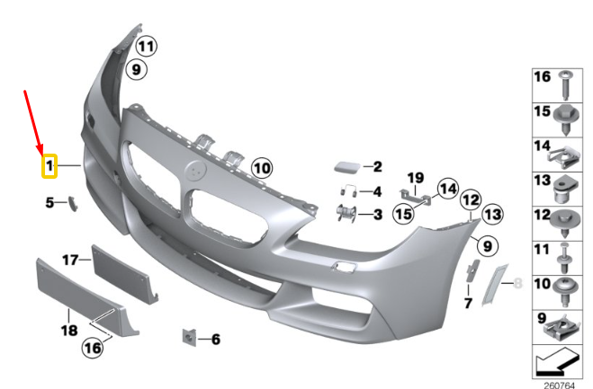 BMW 6 Gran Coupe F06 Front M Bumper Cover M/SRA/PDC 51118068938 NEW ...