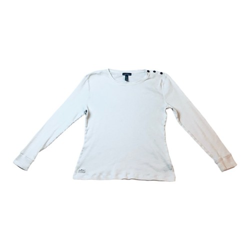 LRL Ralph Lauren Women's Size XL White Shoulder Buttons Long Sleeve ...