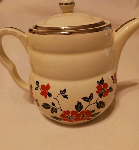 Red Poppy Coffee Pot 1930's - 1940's Hall Pottery 8 1/2" With FLAW | eBay