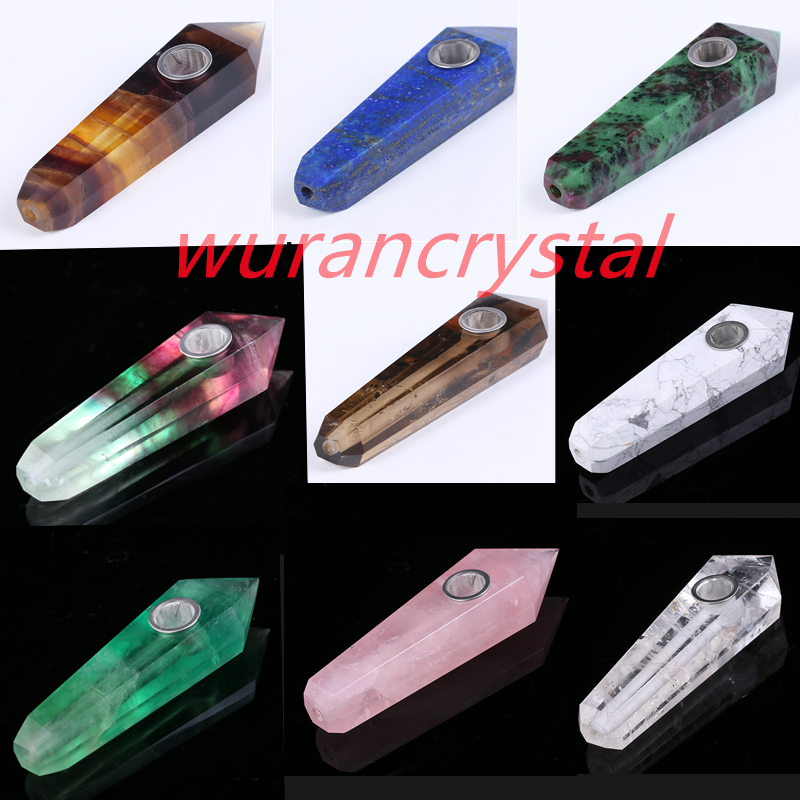 Natural Quartz Crystal Smoking Pipe Obelisk Point Rock Wand Reiki ...
