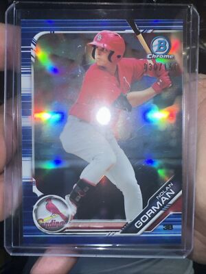 2019 Bowman Chrome Prospects Blue Refractor Nolan Gorman # 221 #ed 30/ ...