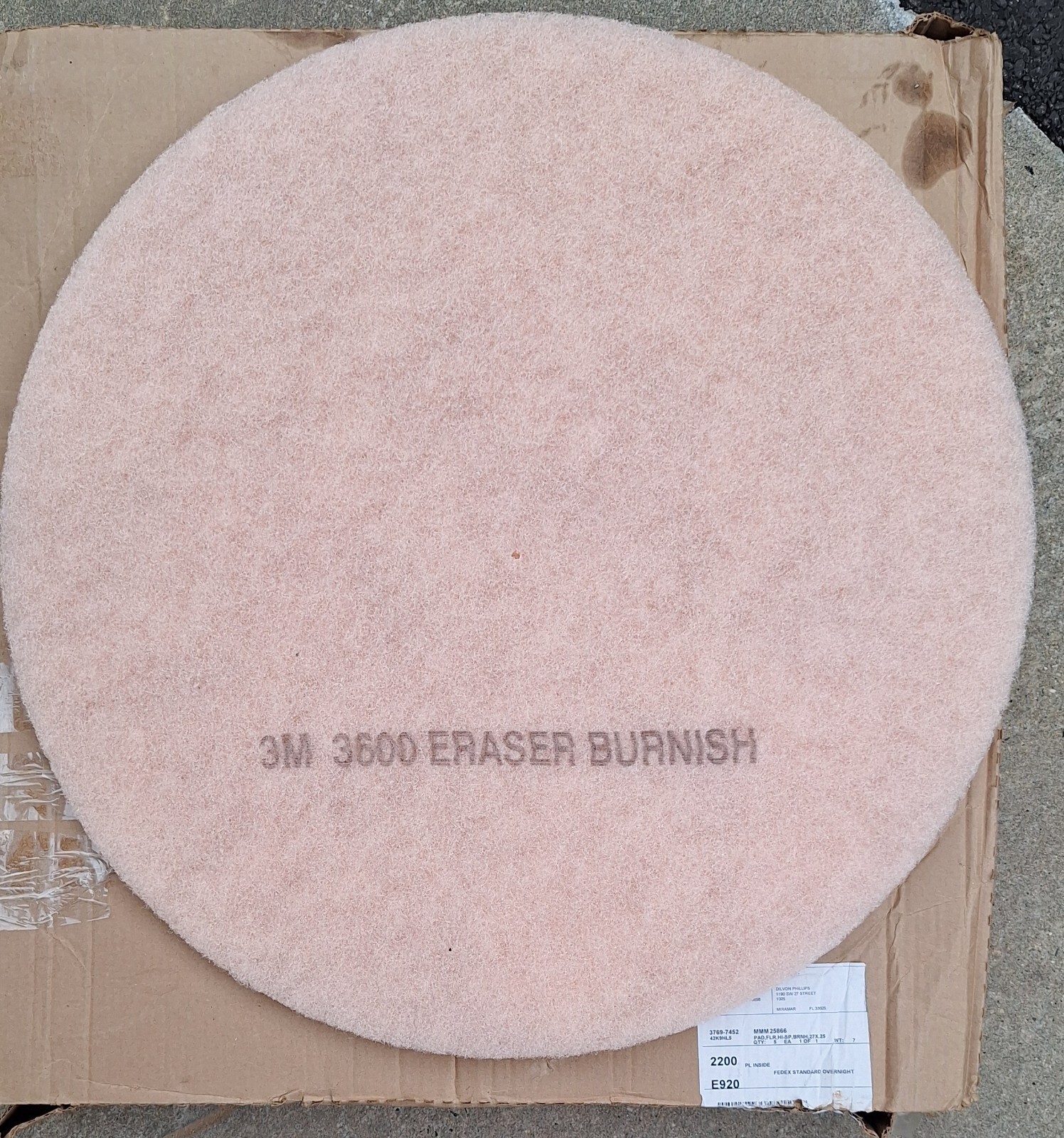 Box of 5 3M Eraser Burnishing Floor Pads 27" plnk | eBay