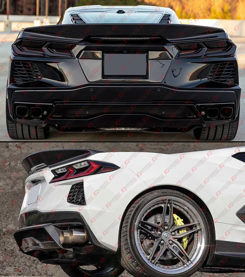 FOR 2020-2024 Corvette C8 Z51 Gloss Black Duckbill Highkick Rear Trunk ...