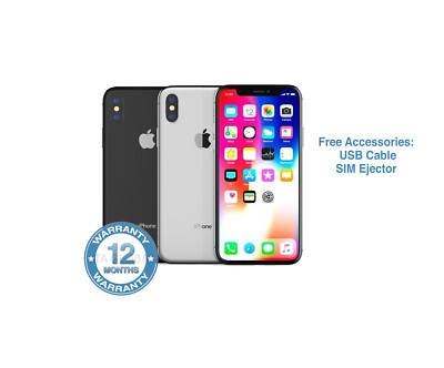Apple iPhone X Unlocked 64GB 256GB Grey Silver Pristine A++ Condition 1 ...