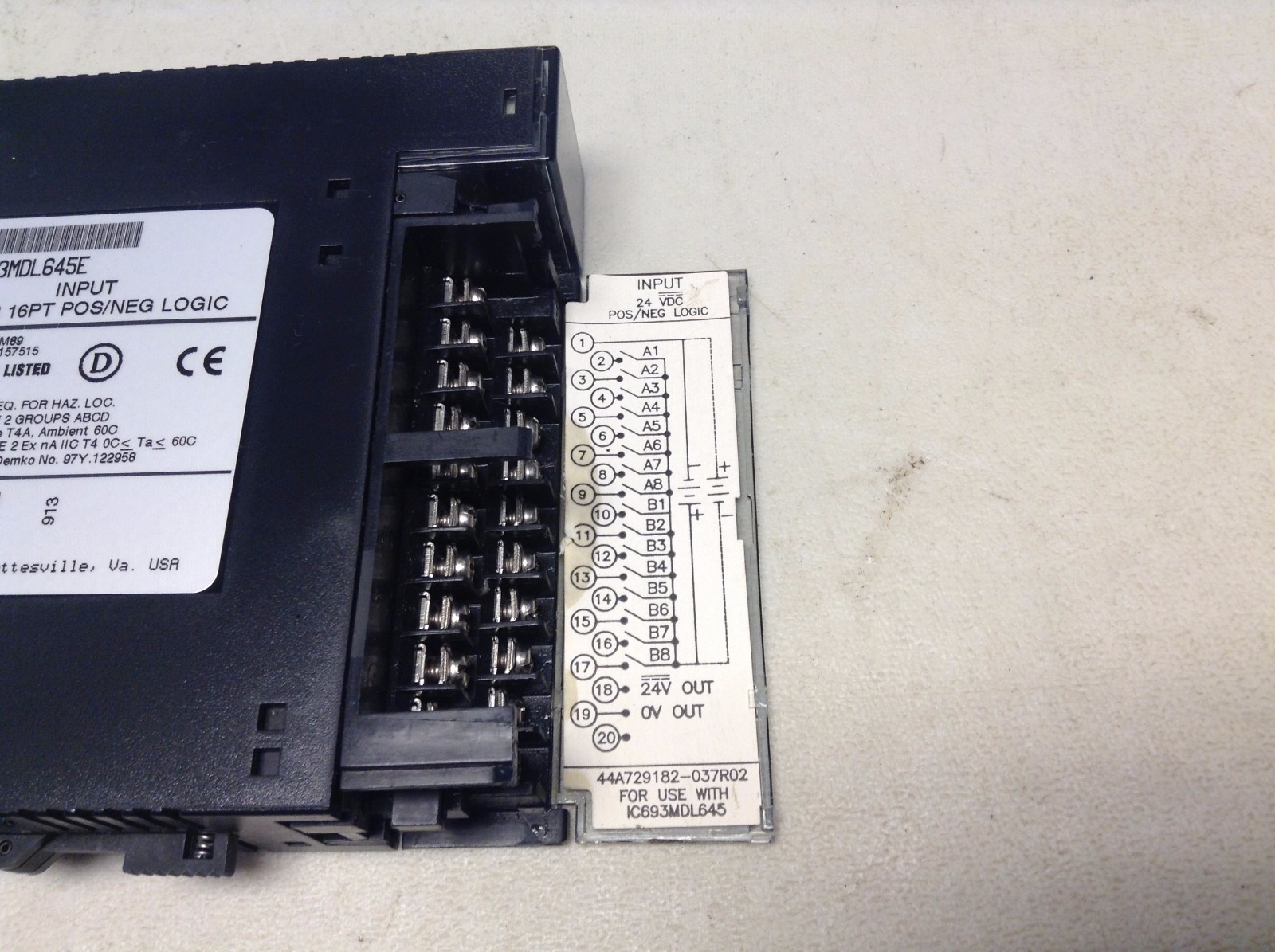GE Fanuc IC693MDL645E Input 24 VDC 16 Point Module IC693MDL645 IC693 90 ...