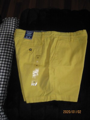 NWT Nautica Clipper Shorts Yellow Mustard Mimosa Anchor Sz 34 Men ...