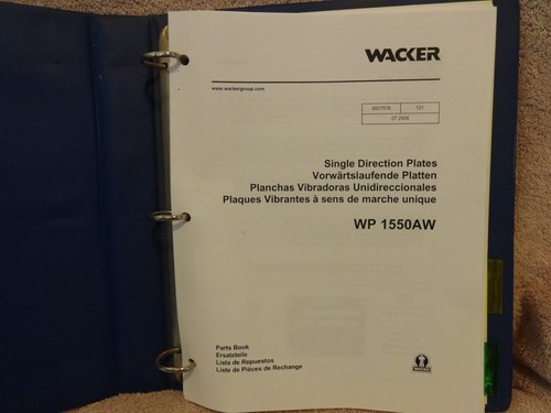 WACKER NEUSON VIBRATORY PACKER PARTS MANUAL WP1550AW ,WP 1550A | eBay
