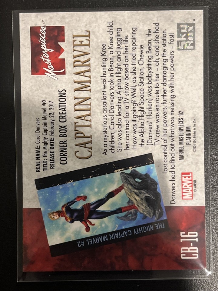 #CB-16 Captain Marvel Corner Box Creations 2024 Marvel Masterpieces '92 ...