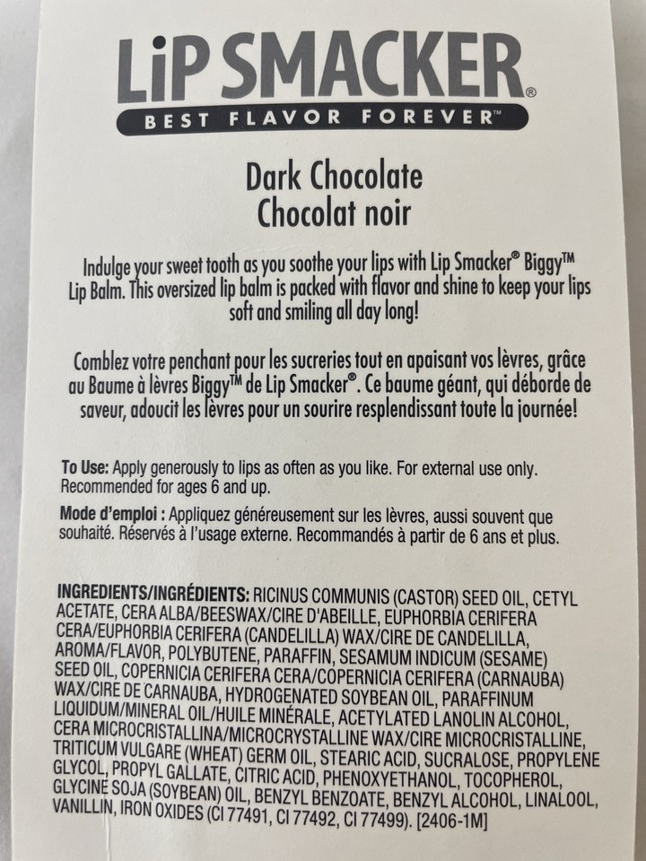 2 x Lip Smacker Biggy DARK CHOCOLATE Lip Balm Valentines 2025 FREE ...