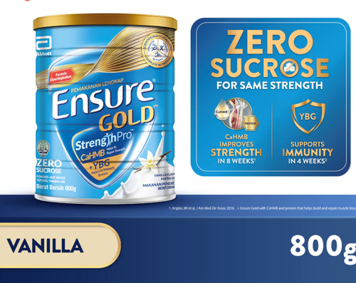 2 Cans Abbott Ensure Gold Zero Sucrose (Vanilla) 800g READY STOCK | eBay