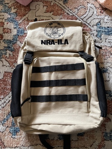 NRA-ILA Embroidered Eagle Emblem Beige Backpack Bug Out Bag | eBay