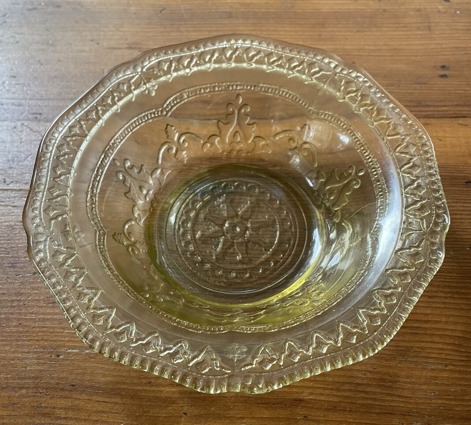 Vintage Yellow Depression Glass Small Dessert, Appetizer Bowls, Set Of ...
