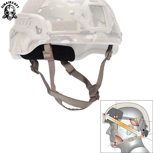 Tactical MICH ACH Helmet Retention System H-Nape Chin Strap Airsoft ...