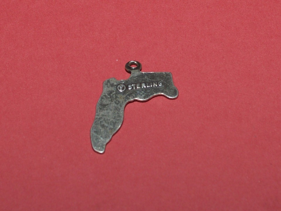 VINTAGE STERLING SILVER FLORIDA STATE MAP CHARM | eBay