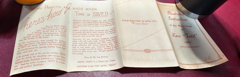 Antique Flashlight fish eye bulb Circuit tester Testit Fuse Electrician ...