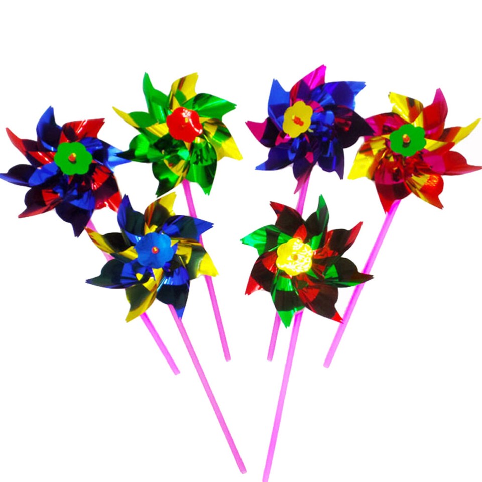10pcs mini reflective pinwheel Windmill Toy Funny Beautiful Playthings ...