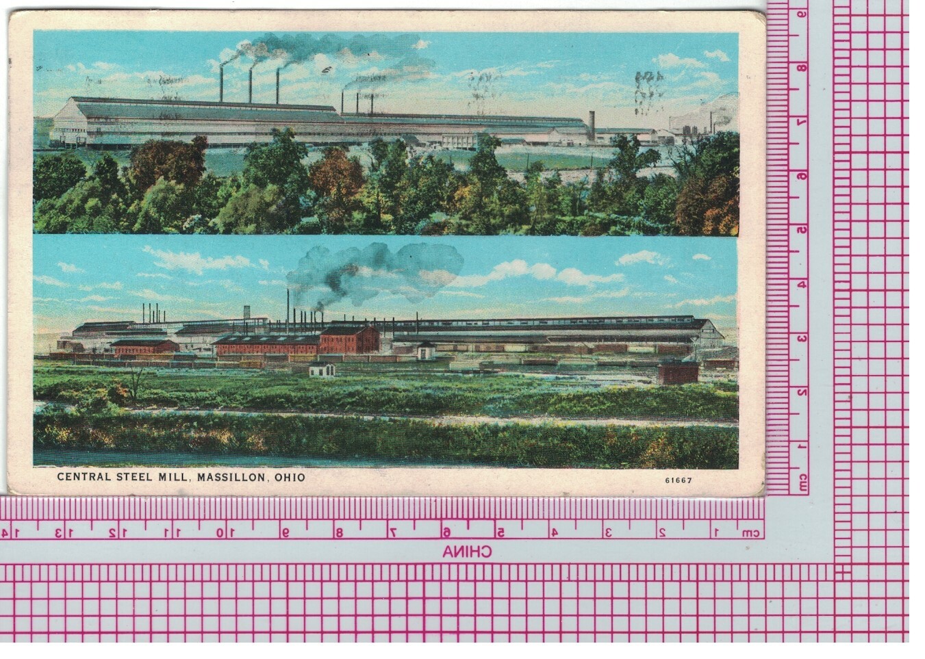 Postcard, Ohio, Massillon, Central Steel Mill, 1933 Cancel | eBay