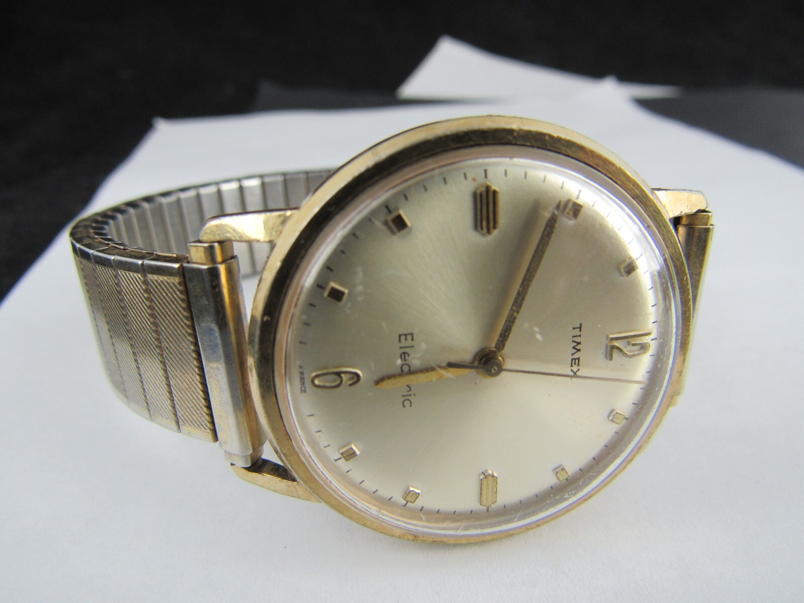 Timex men's watch vintage FRANCE Electric gold tone b… - Gem