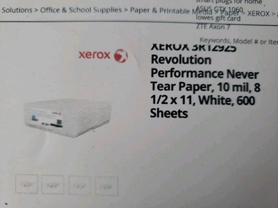 Xerox 3R12925 Revolution Performance Never Tear Paper 10mil 8.5" X 11 ...
