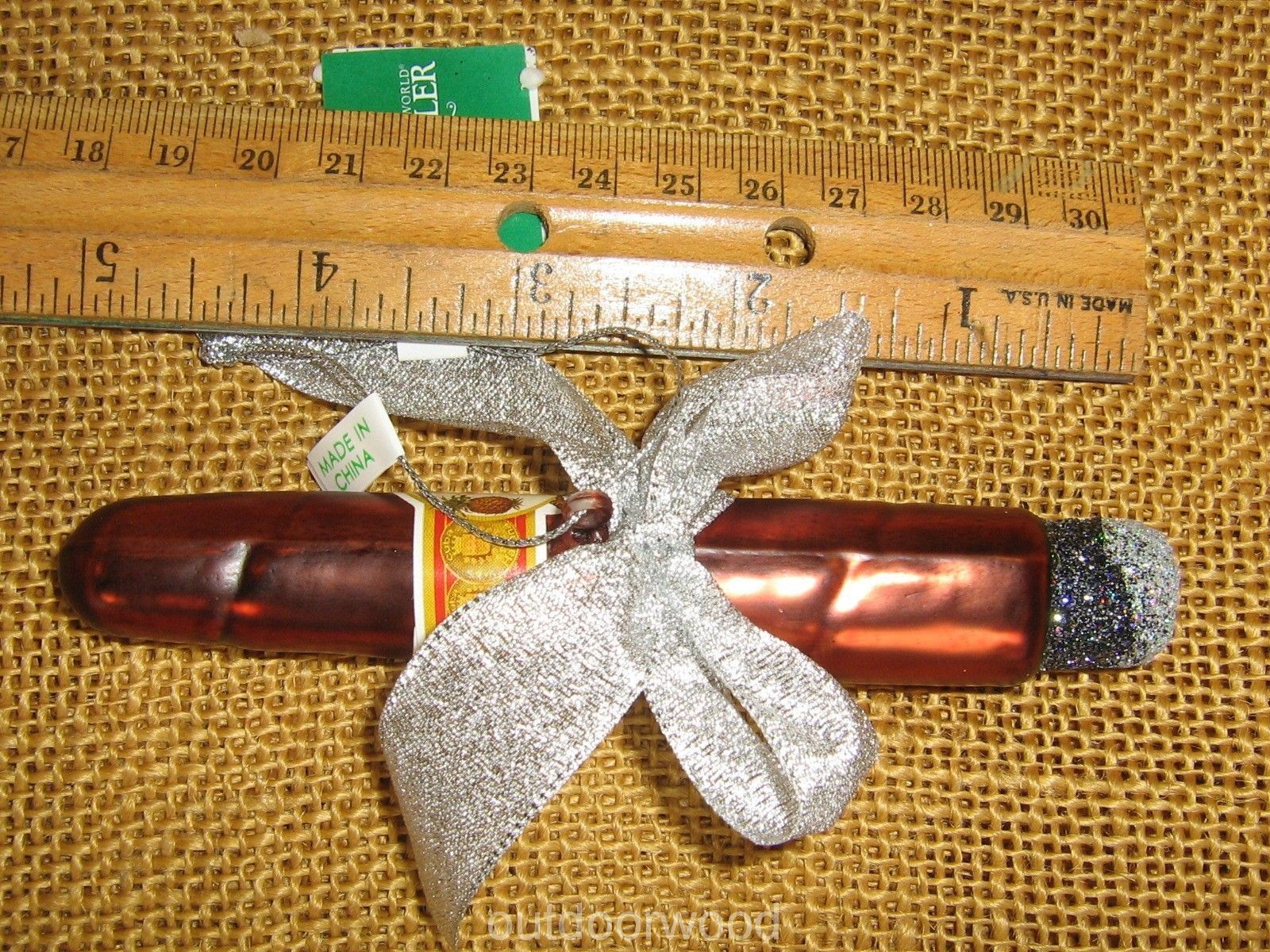 5-Inch Glass Cigar with Bow Ornament by Kurt Adler | eBay