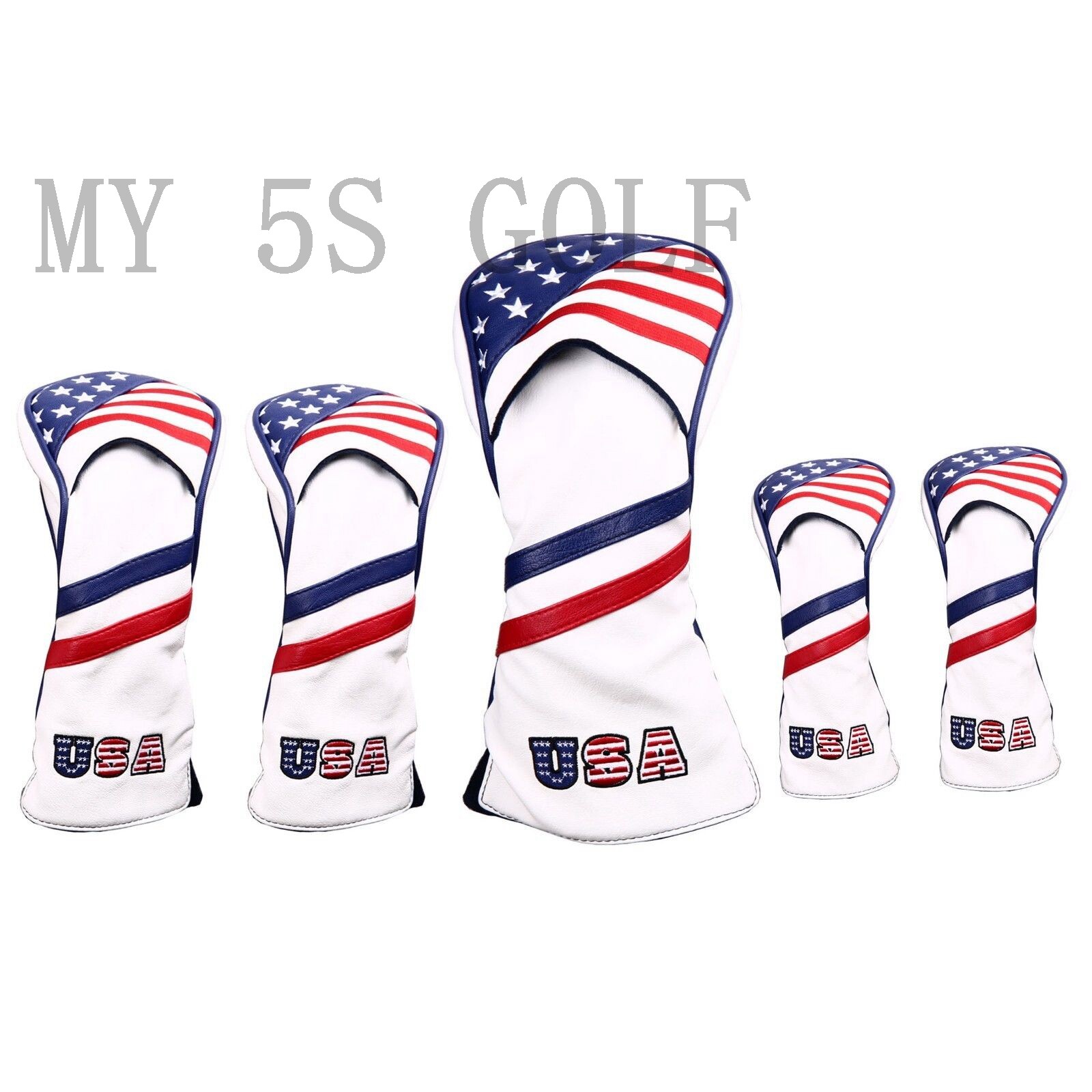 5pcs Golf USA Flag Driver Fairway Wood Hybrid UT Head Covers | eBay