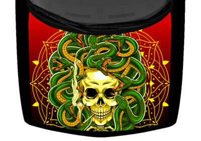 Light Yellow Medusa Snake Skull Car Truck Hood Wrap Vinyl Graphic Decal ...