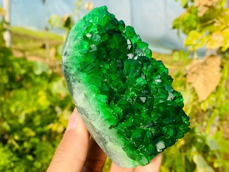 Rare Find 300g+ Large Green Quartz Crystal Cluster Vug Geode Specimen ...