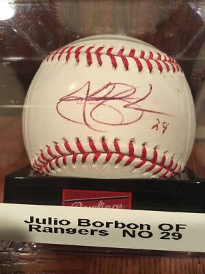 Julio Borbon Texas Rangers autographed baseball | eBay