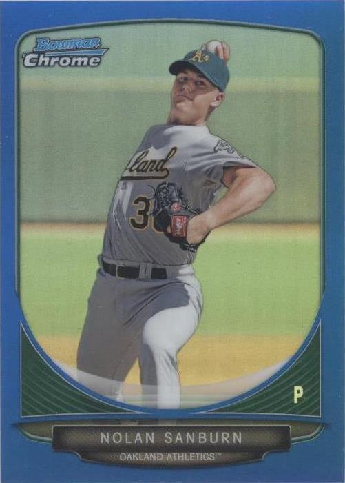 2013 Bowman - Prospects Chrome Nolan Sanburn #BCP48 Blue Refractor /250 ...