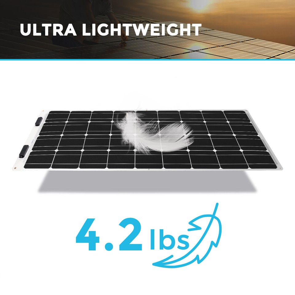 Renogy 50W 100W 175W Watt Highly Flexible Solar Panel Caravan RV 12V ...