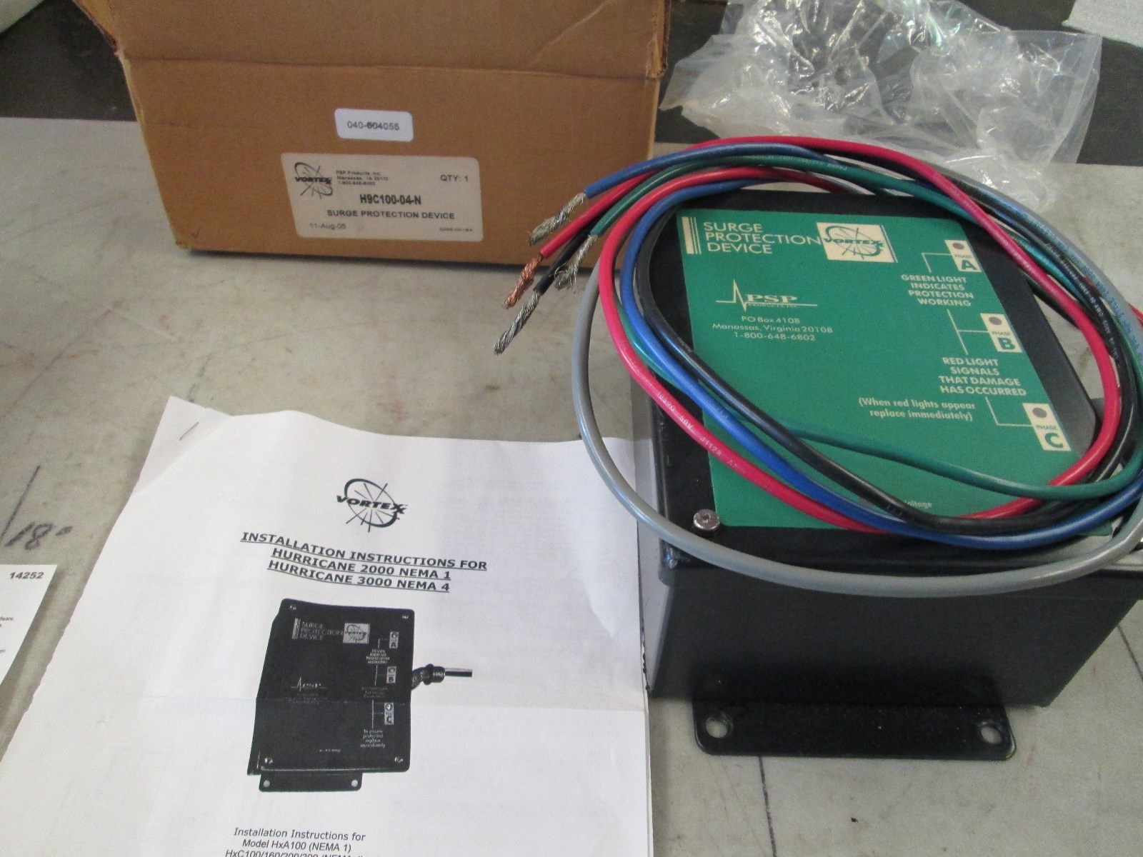 PSP Vortex Surge Protection Device #H9C100-04-N M100-240 D/P 240V 3W+G ...