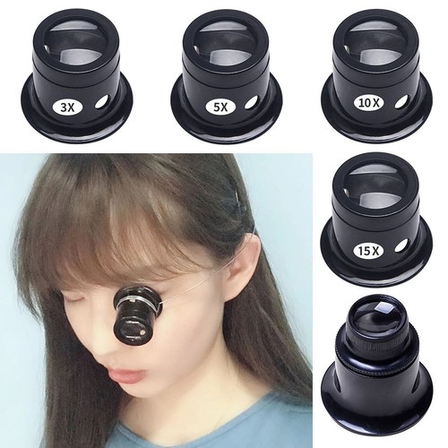 3X 5X 10X 15X 20X Jewelers Eye Loupe Magnifying Glass Monocular Loop ...
