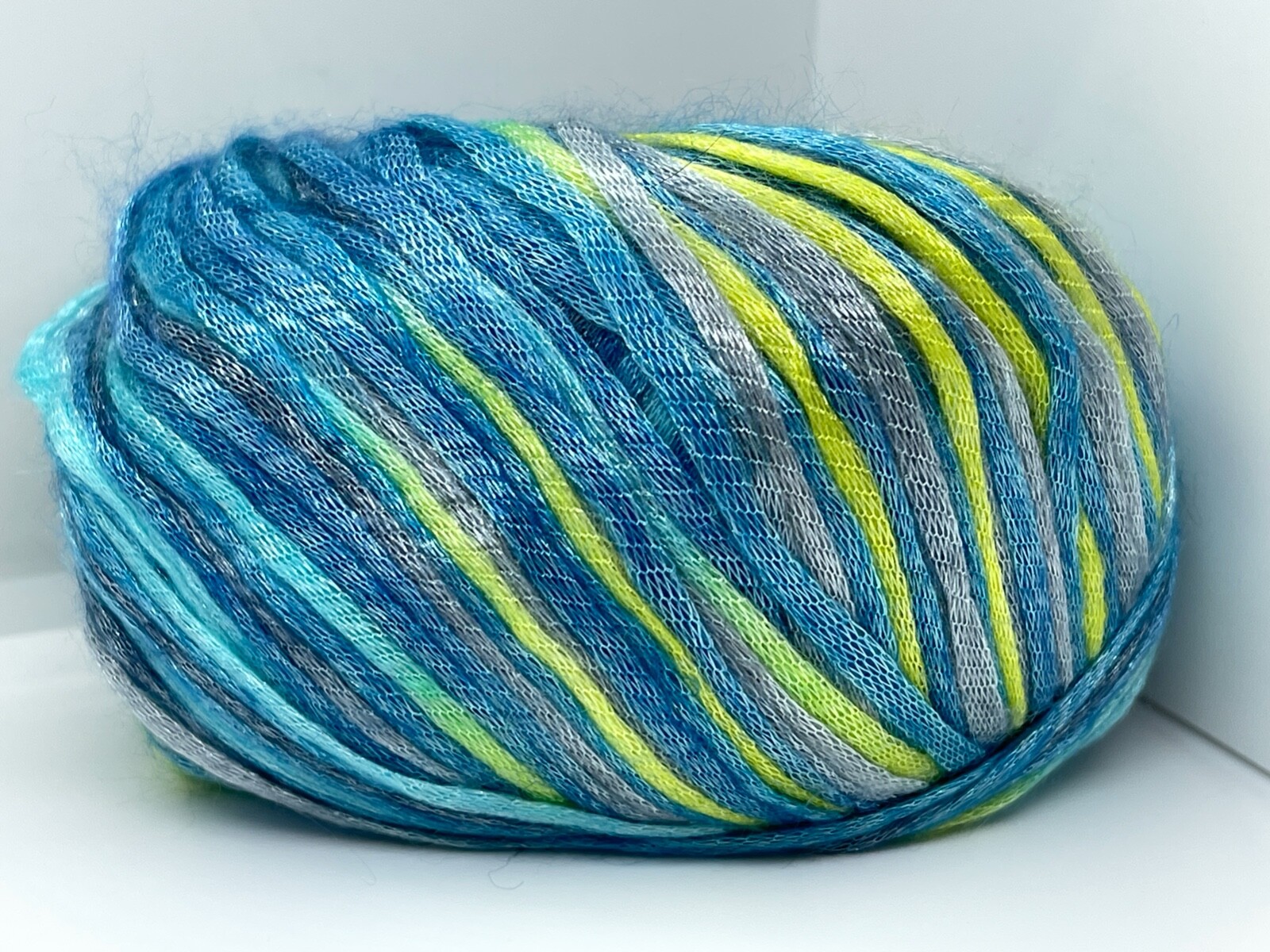 Rockabilly Color #66220 Ice Yarns Turquoise Silver Green Fuzzy Soft ...