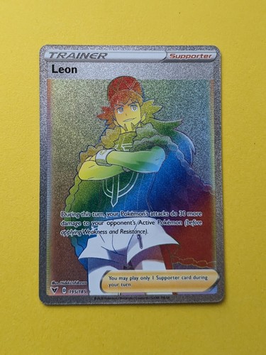 Leon 195/185 Vivid Voltage Rainbow Secret Rare Holo Pokemon Card NM | eBay