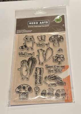 Hero Arts WOODLAND CREATURES Stamp Set CL261 Mushroom Animals 15 Pcs | eBay