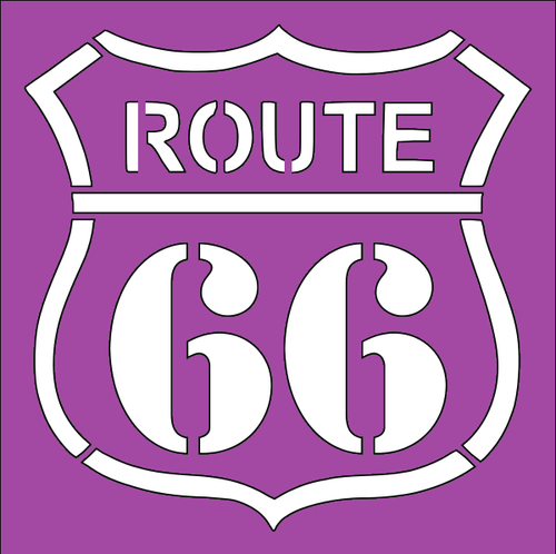 Route 66 Plastic Stencil (MC37) (You pick the color - Image 7.5"x7.5 ...