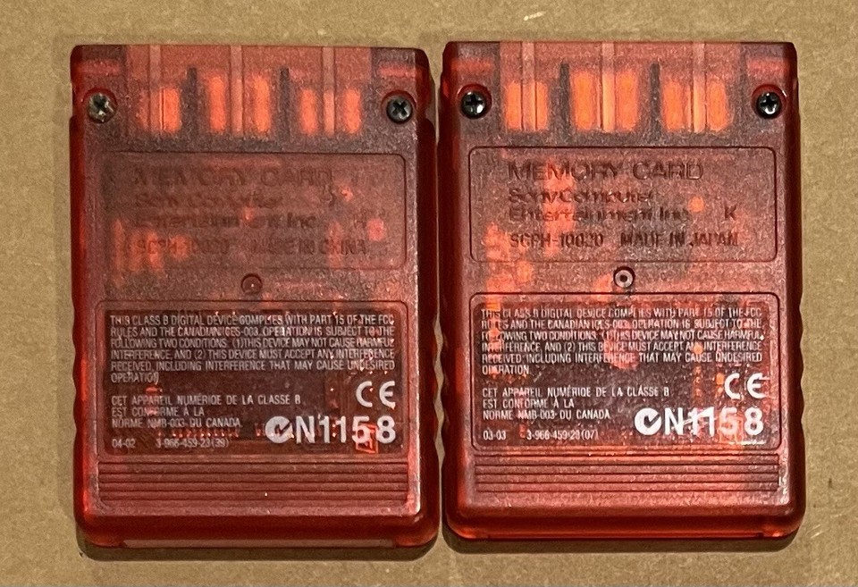 Two Sony PlayStation 2 PS2 Red MagicGate Memory Cards Tested Working | eBay