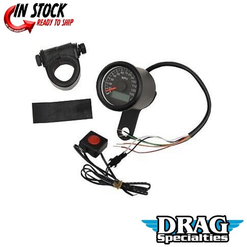 Drag Specialties Matte Black Programmable Mini Electronic Speedometer 2210-0259 | eBay