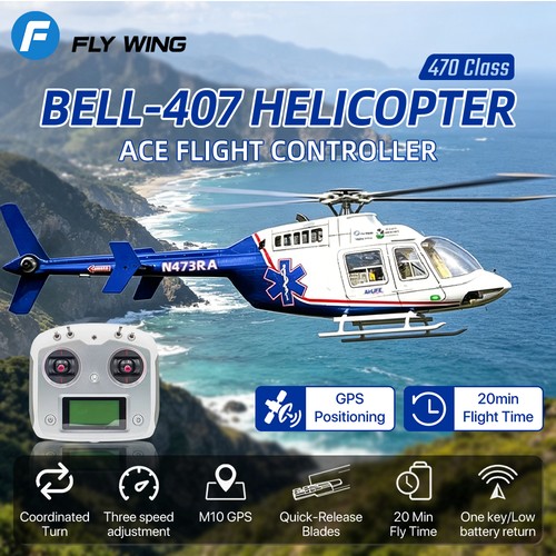 Fly Wing Bell-407 RC Helicopter ACE Flight Control GPS Altitude Hold ...