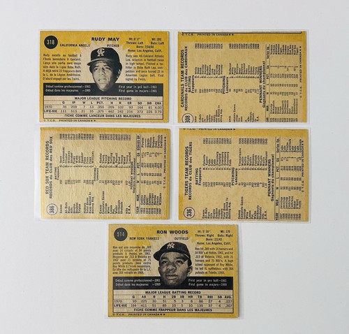 1971 OPC BASEBALL TEAM CARDS. YANKEES, RED SOX, ANGELS, CARDINALS ...