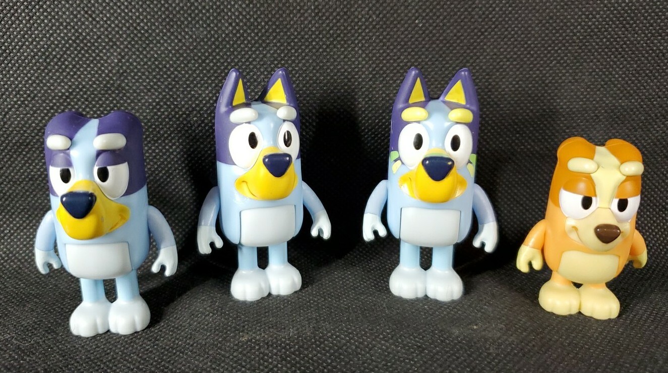Lot Disney Bluey Figures Sleepy Indian Paint Bingo Tired Eyes Face 4 ...