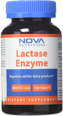 Nova Nutritions Lactase Enzyme 3000 FCC ALU 180 Tablets | eBay