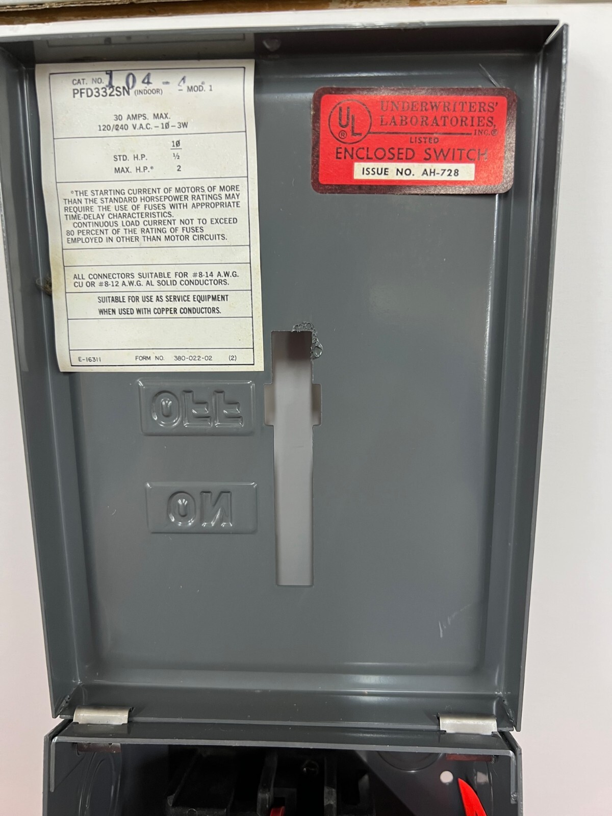 ZINSCO 30A General Duty FUSE BOX Safety DISCONNECT SWITCH 120/240V NEW ...
